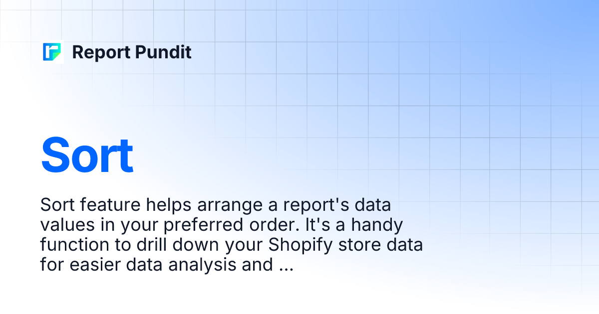 Sort | Report Pundit