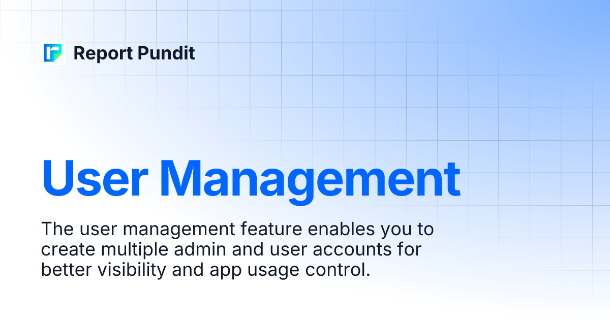 User Management | Report Pundit
