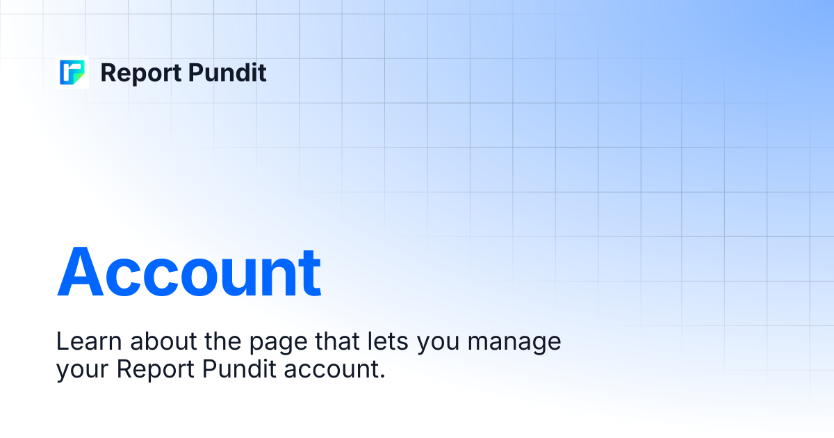 Account | Report Pundit